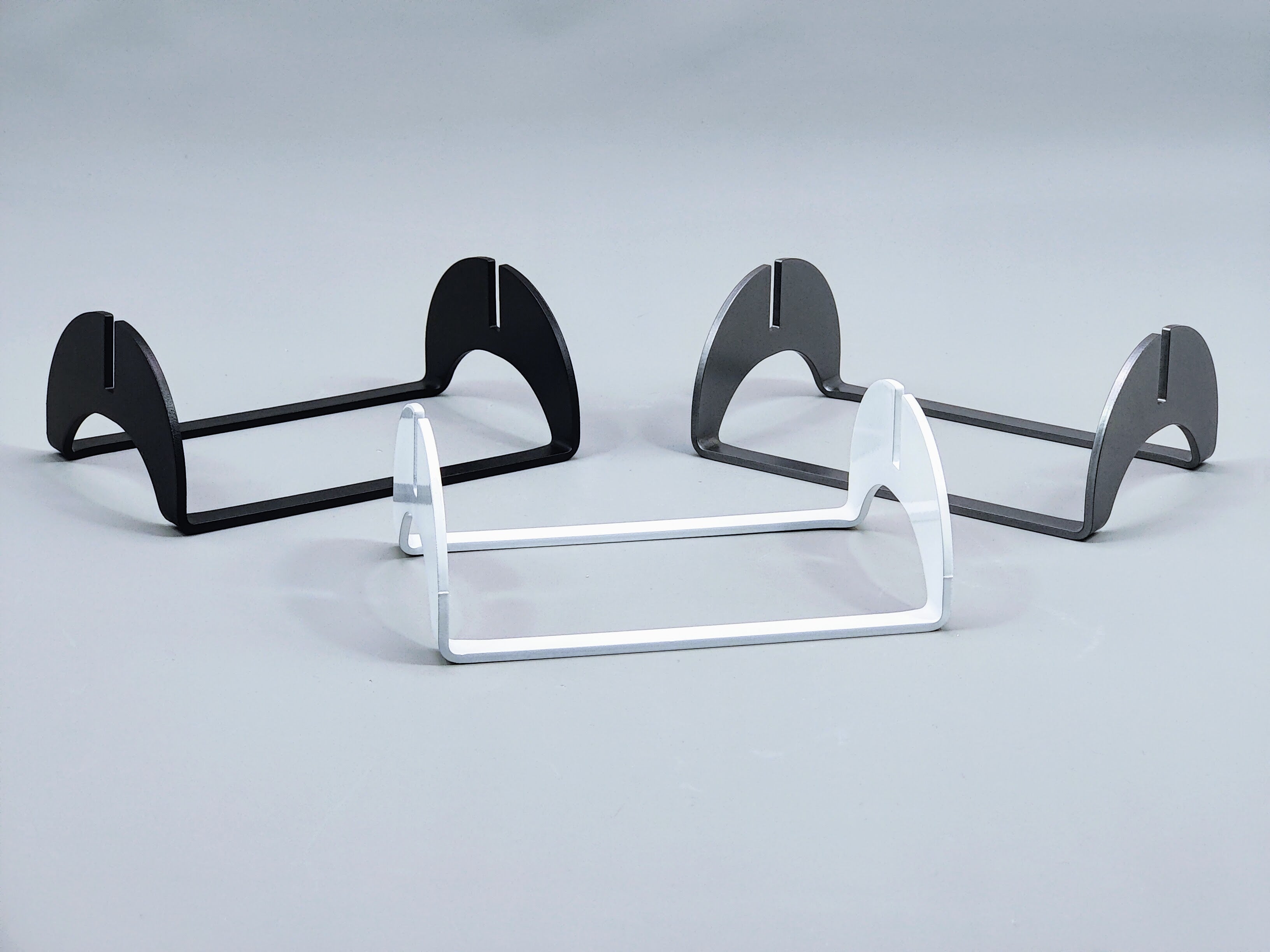 Powder-Coated Aluminum Fused Glass Art Stand - Up-Facing Curved, Large ...